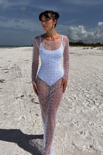 Gianna Pearl Cover-Up - White – Style Sapphire
