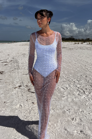 Gianna Pearl Cover-Up - White – Style Sapphire