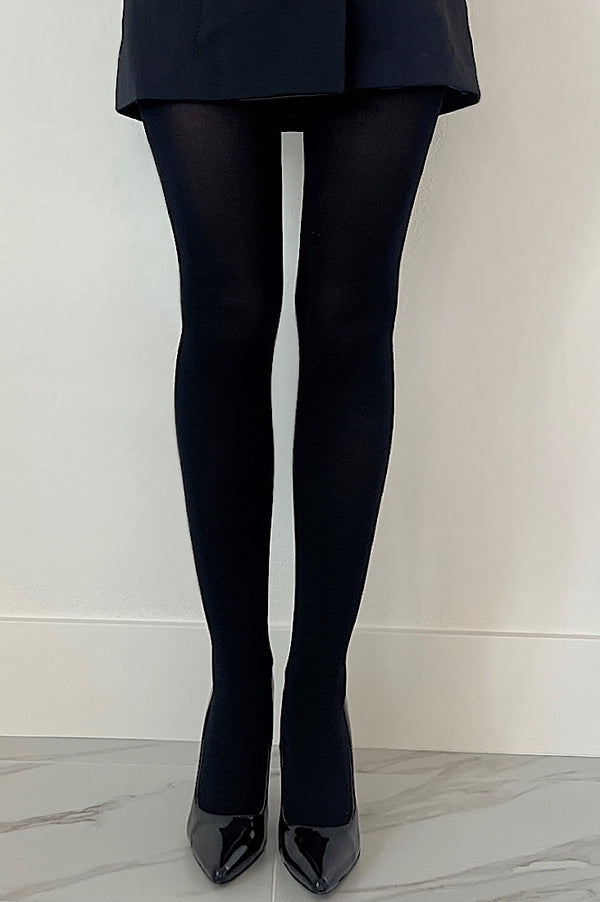 Rhinestone Accent Opaque Tights – Style Sapphire